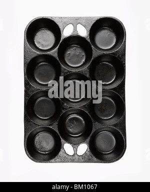 Empty black cast heavy iron grill pan modern kitchen equipment ...