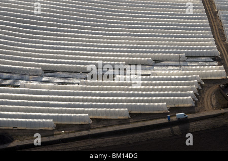 Aerial view of poly tunnels covering the land Stock Photo - Alamy