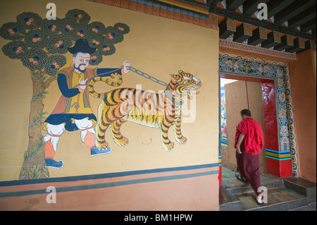 Monk and tiger painting Stock Photo - Alamy