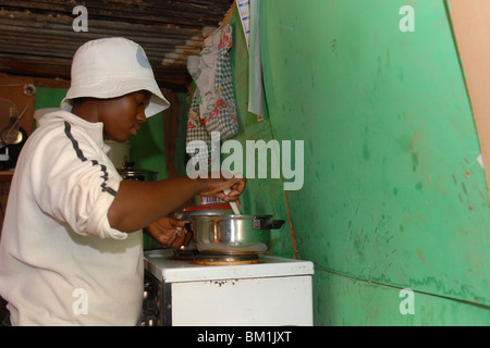 Woman, hanging around in her shack Stock Photo - Alamy