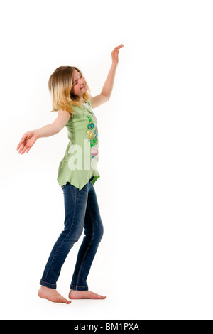 Cute Tween Dancing Stock Photo - Alamy