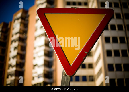 Give way sign, Seville, Spain Stock Photo - Alamy