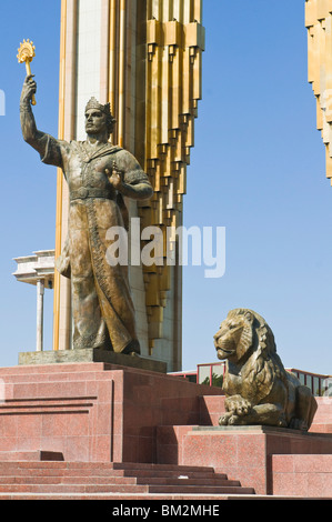 Statue of Ismail Somoni, Dushanbe, Tajikistan, Central Asia, Asia Stock ...