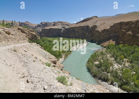 Gunt River flowing through Shokh Dara Valley, Tajikistan, Central Asia ...