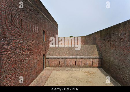 The pentagonal Fort Napoleon showing caponier with rifle ports and dry ...