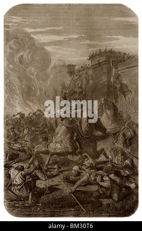 Siege of Paris 885-886 by the Vikings (Northmen). Considered by some to ...