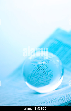 Closeup shot of a crystal ball on the plant Stock Photo - Alamy