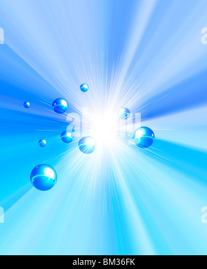 Light beams and spheres, computer graphic Stock Photo - Alamy