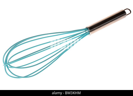 Plastic kitchen whisk cut out on white Stock Photo - Alamy