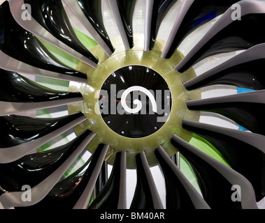 Large airplane turbofan engine blades Stock Photo - Alamy