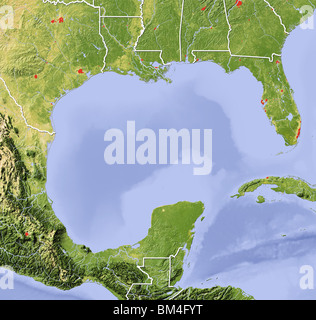 Florida, shaded relief map Stock Photo - Alamy