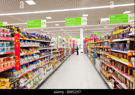 An aisle in an ASDA Superstore in Hellesdon, Norwich, Norfolk, England ...