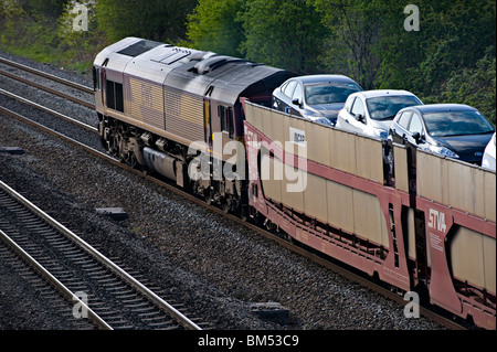 Railroad car trucks being transported on flat bed railroad car Stock ...