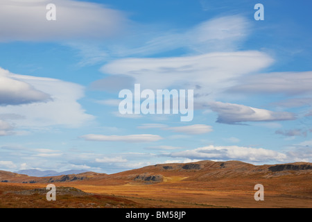 View from Borgarvirki, ancient fortress of basalt strata between ...