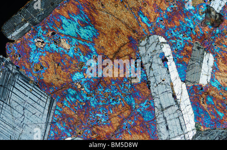 Hypersthene Gabbro, Cross Polarised Microscope Image Stock Photo - Alamy