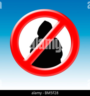 Hoodies Not Allowed. Conceptual Image of Road Sign indicating Youths ...