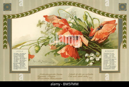 Floral Calendar, early 1900's Stock Photo - Alamy