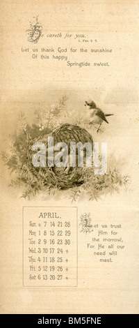 Original Calendar, early 1900's Stock Photo - Alamy