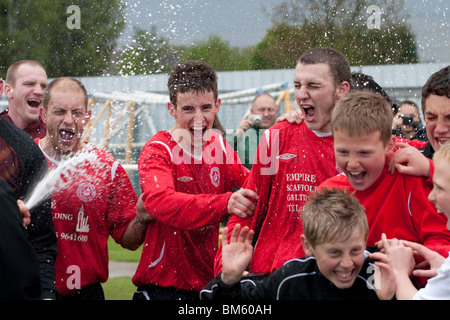 Local football team Dunkirk FC celebrate winning the league title Stock ...