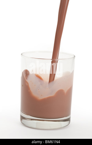pouring chocolate milk into a glass Stock Photo - Alamy