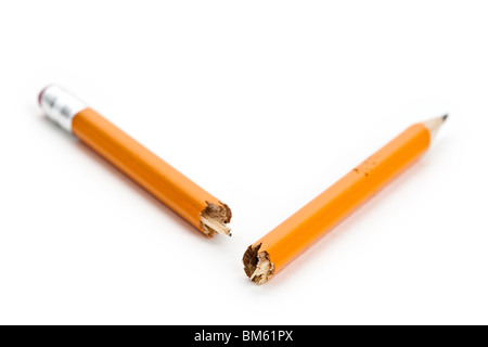 Broken Pencil with white background Stock Photo - Alamy