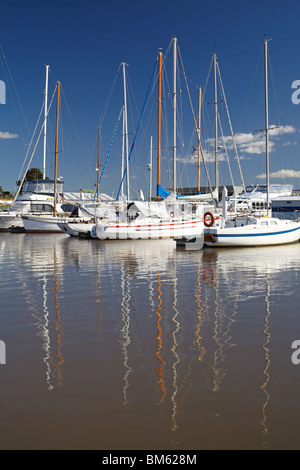 Seaport Marina and the North Esk River, looking towards the Tamar River ...