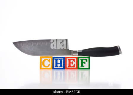 Colorful children's blocks spelling CHEF Stock Photo - Alamy