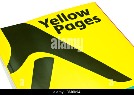 A Yell Yellow Pages directory on a white background Stock Photo - Alamy