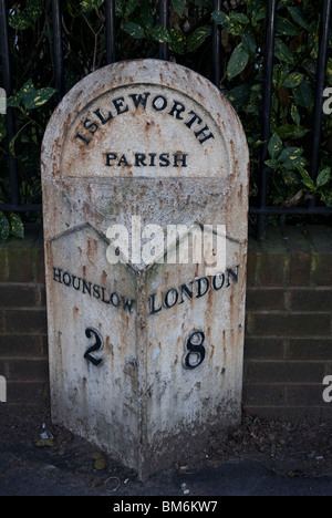 Old Milestone by the Roadside with distance to London marked Stock ...