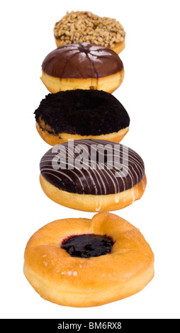 row of five donuts Stock Photo - Alamy