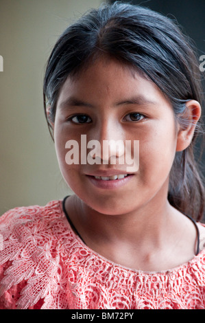1, one, Maya girl, Mayan girl, young girl, child, eye contact, front ...
