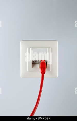 Computer Network Cable,red color Stock Photo - Alamy