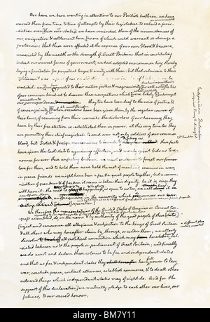 Draft of the Declaration of Independence in Thomas Jefferson ...