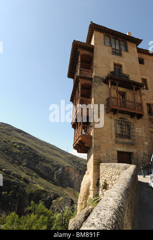 Medieval houses overhang the old city square in the ancient center of ...