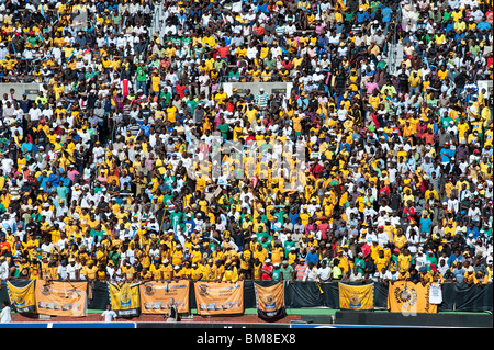 Crowd scene South African football supporters Cape Town South Africa ...