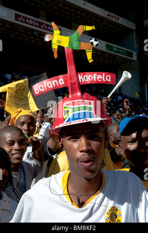 South African football supporter wearing a Makarapa fanhelmet Cape Town ...