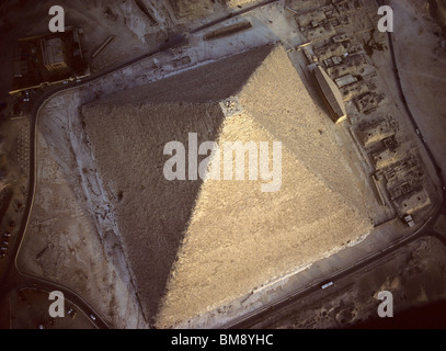 Aerial view of The Great Pyramid of Giza, Largest of Egyptian pyramids ...
