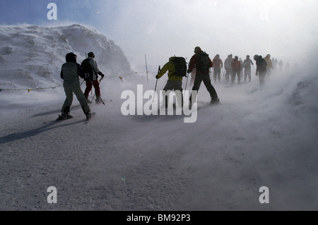 Strong snowstorm in Alps Stock Photo - Alamy