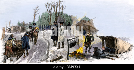 In Camp at Valley Forge - American Soldiers in winter camp during USA ...