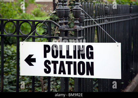 Polling Station Sign in London UK Stock Photo - Alamy