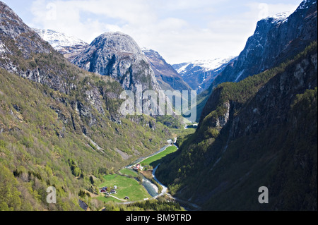 The View Down the Naeroy Valley with Surrounding Mountains from ...