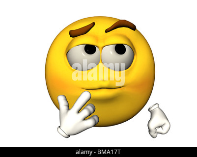 3D illustration of a thinking emoticon Stock Photo - Alamy