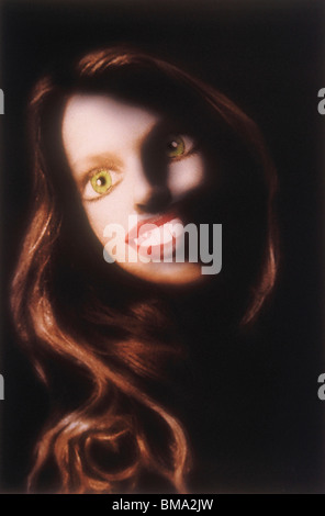 A woman with a distorted face Stock Photo - Alamy