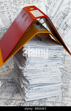 Yellow file folder with single-sheet stationery. Project and design ...