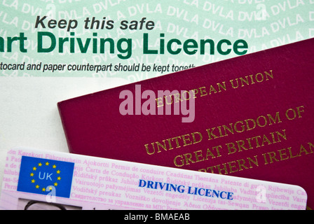 UK Passport and Driving Licence Stock Photo - Alamy