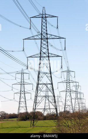 National Grid electricity pylons, Suffolk, England Stock Photo - Alamy