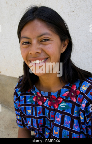 Portrait of a young indigenous Guatemalan girl in Antigua Guatemala ...