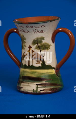 mottoware Devon ware vase with handles Stock Photo - Alamy