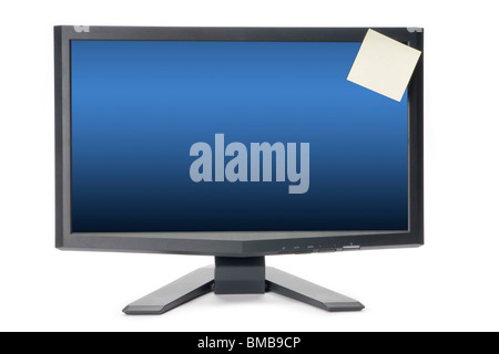 comupter monitor with post it note sticky note Stock Photo - Alamy