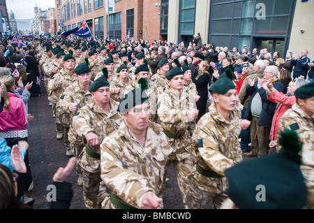 Royal Irish Regiment and the Territorial Army Homecoming welcome parade ...